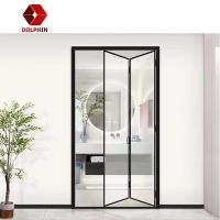 China Accordion Double Glazed Aluminium Glass Folding Doors Thermal Insulation Customized for sale