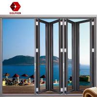 China Waterproof Aluminium Folding Door Tri Fold Glass Door Anodized Powder Coated Surface for sale