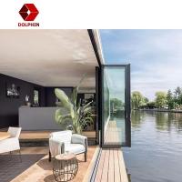 China Waterproof Aluminium Folding Door Tri Fold Glass Door Anodized Powder Coated Surface for sale