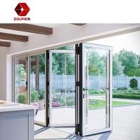 China House Exterior Aluminum Folding Door Double Glazing Insulated Aluminium Bifold Patio Doors for sale