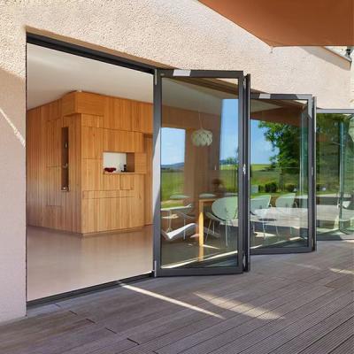 China Horizontal Opening Aluminium Folding Door Aluminum Exterior Bifold Doors for sale
