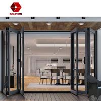 China Exterior Bi Folding Aluminium Glass Folding Doors Polishing For Villa Residential Housing for sale