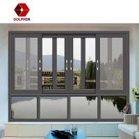 China DOLPHIN Aluminium Glass Sliding Window Louver Curtain Insect Control for sale