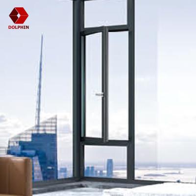 China European Aluminum Frame Double Glass Tilt And Turn Windows Swing In Casement for sale