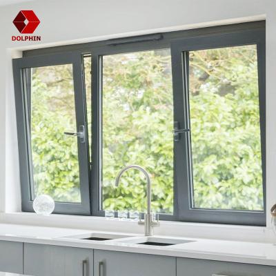 China Panoramic Thermally Broken Glazed Casement Aluminum Tilt And Turn Windows With Screen for sale