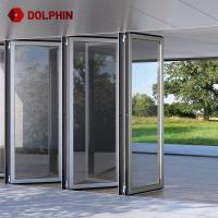 China Insulated Prefab House Exterior Aluminum Folding Door Patio Double Glazing for sale