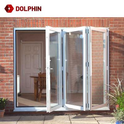 China Accordion Waterproof Exterior Bi Folding Door , Patio Bifold Aluminum Folding Doors for sale
