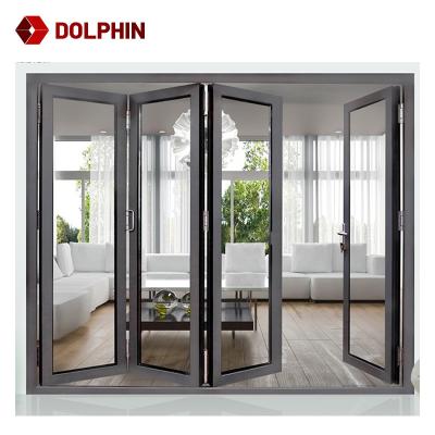 China Commercial Folding Balcony Door , Thermal Break Interior Bi Fold Doors for sale