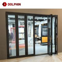 China Patio Exterior Accordion Bi Fold Aluminum Frame Door Soundproof Glass for sale