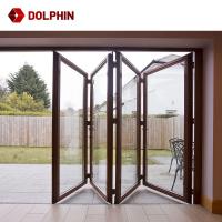 China Balcony Interior Soundproof Patio Doors , Double Glass Bi Folding Exterior Doors Mute for sale