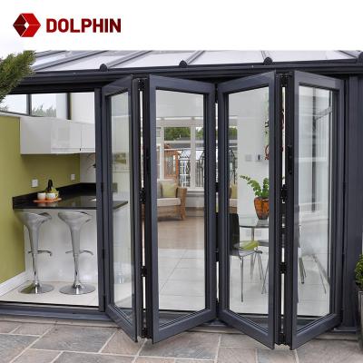 China Soundproof Bi Folding Door , Bi Folding Interior Aluminum Door for sale