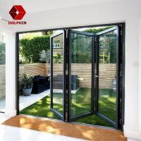 China Thermal Insulation Tempered Glass Patio Accordion Folding Doors For Front Garden for sale