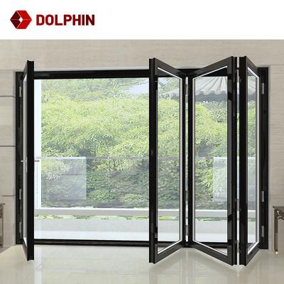 China Top Windows Aluminium Folding Door , Aluminum Double Glass Bifold Door for sale