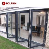 China Aluminum Accordion Double Glazed Bifold Doors Thermal Break for sale