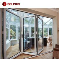 China Aluminum Accordion Double Glazed Bifold Doors Thermal Break for sale