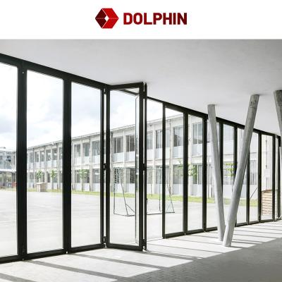 China Horizontal Folding Window 6063 Aluminum Bi-Fold Window White Windows For Project for sale