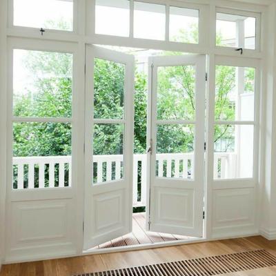 China Aluminum Modern Double Casement Front Entrance Door Aluminium Glass Bathroom Swing Doors for sale