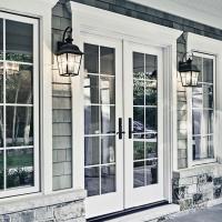 China Aluminum Modern Double Casement Front Entrance Door Aluminium Glass Bathroom Swing Doors for sale