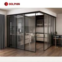 China New Design Slim Frame Sliding Door Aluminum And Glass Door For Hotel Home Office Interior for sale