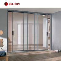 China Aluminium Semi-Automatic Sliding Door Soundproof Interio Room Dividers Bath Slide Door for sale