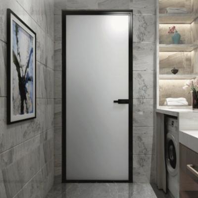China Windproof Aluminium Casement Door Two Track Steel Matt Black for sale