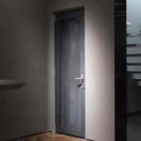 China Windproof Aluminium Casement Door Two Track Steel Matt Black for sale