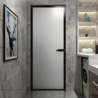 China Windproof Aluminium Casement Door Two Track Steel Matt Black for sale