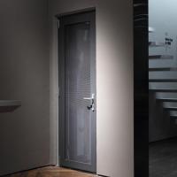 China Wood Grain Aluminium Casement Door Aluminum Flush Casement Doors for sale