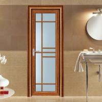 China 6063 Aluminium Casement Doors Double Hollow Glass Grill With Retro Gold Handle for sale