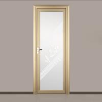China 6063 Aluminium Casement Doors Double Hollow Glass Grill With Retro Gold Handle for sale