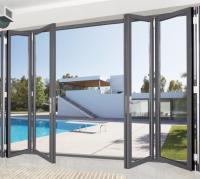 China Vertical Anodized Aluminium Folding Door Double Glazed French Doors for sale