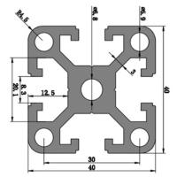 China Anodized Aluminum Extruded Profile 30 X 30 Milling Drilling Cutting Deep Processing for sale