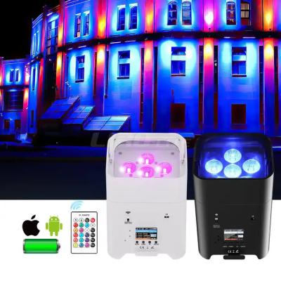 China DMX 6pcs 18W RGBWA UV 6IN1 Battery Operated Uplighting Battery LED Par Can for sale