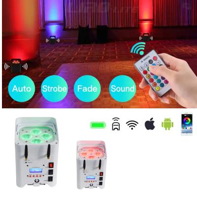 China 4X18W 6In1 Battery Powered Uplighting Par LED Waterproof IP22 for sale