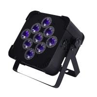 China 9pcs 18W RGBWAP 6in1 LED Battery Powered LED Uplight Par Cans for sale