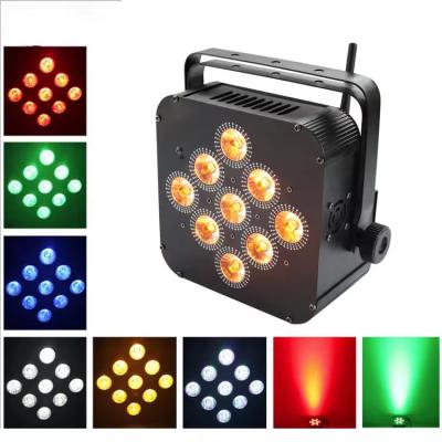 China DMX Wireless Battery Powered 6 In 1 Uplight 9*18W RGBWA+UV DJ Event LED Par Light With Remote Control for sale