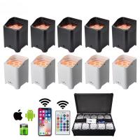 China 10pcs 6x18w Wireless DMX Battery Powered Wifi LED Uplight Par Up Light With Charge Case For Wedding Party Par for sale