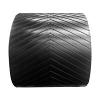 China Herringbone Pattern Black Conveyor Belt 300-800mm Width for 0-40° Inclination Angle for sale