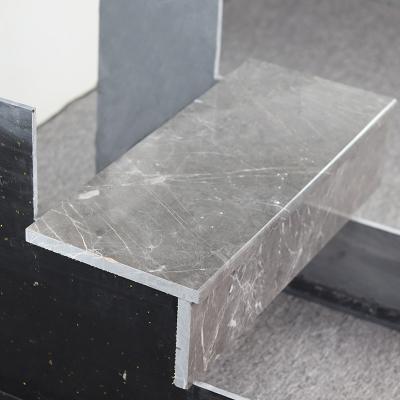 China Natural Marble Stair Steps Stone Wall Floor Indoor Modern Design Grey Stair Slab for sale