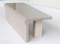 China Glossy Marble Stairs Anti Slip Light Yellow Interior Stairs Step Tiles Customized for sale
