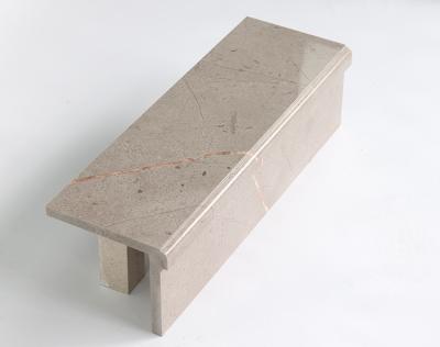 China Glossy Marble Stairs Anti Slip Light Yellow Interior Stairs Step Tiles Customized for sale