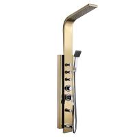 China Shower Panel Wall Mounted Thermostatic Black Spa Rainfall Bath Stainless Steel for sale