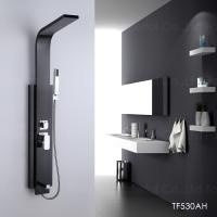 China Shower Panel Wall Mounted Thermostatic Black Spa Rainfall Bath Stainless Steel for sale