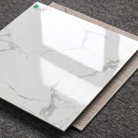 China Porcelain Floor Tile 600x600 Polished Glazed Surface Carrara White Marble Look Design for sale
