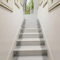 China Modern Villa Step Tiles Full Polished Porcelain Non Slip Stair Step Tiles for sale
