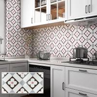 China 30x30 Glazed Ceramic Tiles Nordic Style Small Square Mosaic Flower Balcony Floor Tiles for sale