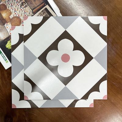 China 30x30 Glazed Ceramic Tiles Nordic Style Small Square Mosaic Flower Balcony Floor Tiles for sale