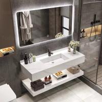China Oem Bathroom Vanity Units Sintered Stone Countertop Basin Led Mirror Storage Cabinets for sale