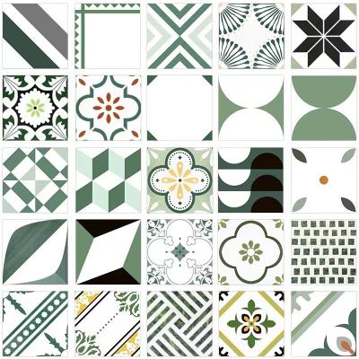 China Kitchen Wall Painted Floral Porcelain Tile , Outdoor Interior Floor Flower Pattern Tiles for sale