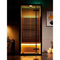 China Canadian Hemlock Spectrum 1 Person Dry Steam Infrared Sauna Room Home Spa Fitness for sale